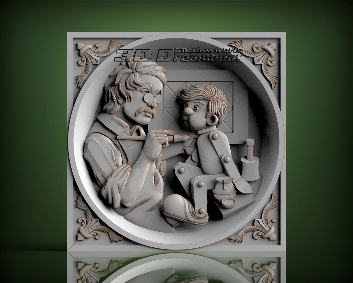 Pinocchio 3d STL Model for CNC Router Artcam Vetric - Etsy