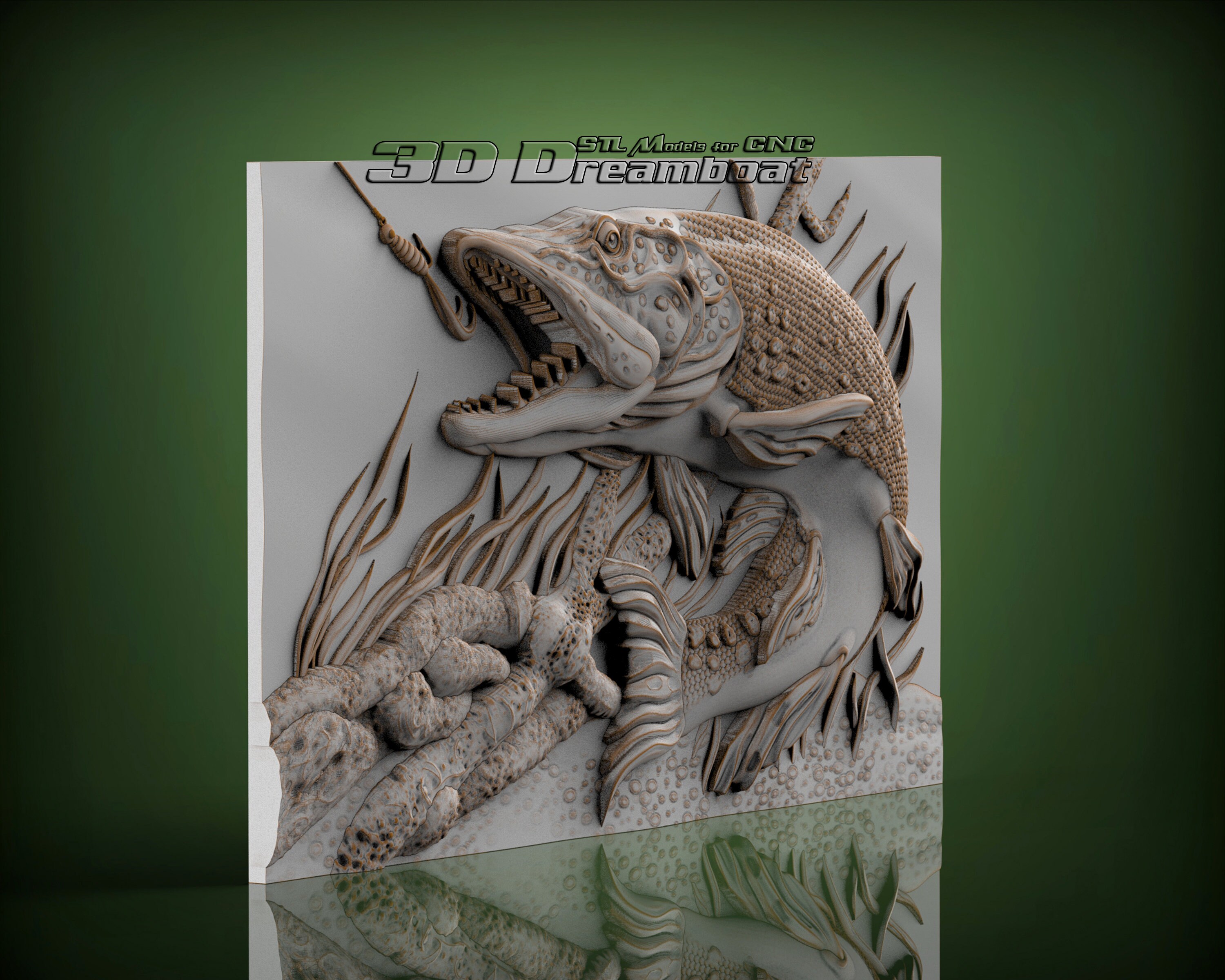 Fish 3d STL Model for CNC Router Artcam Vetric Engraver - Etsy Canada