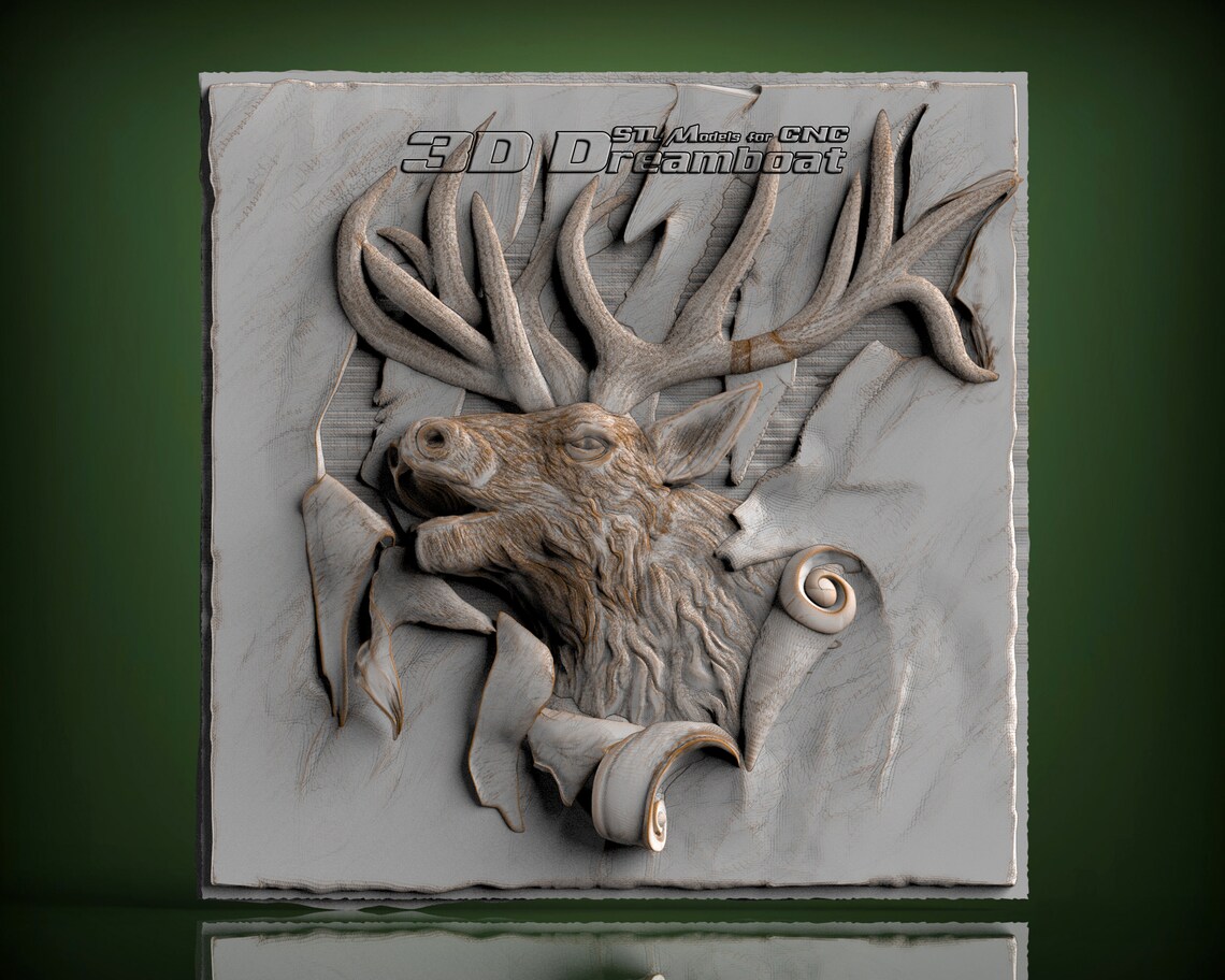 Deer 3d STL Model for CNC Router Artcam Vetric Engraver | Etsy