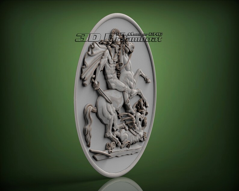 Saint George 3d STL Model for CNC Router Artcam Vetric | Etsy