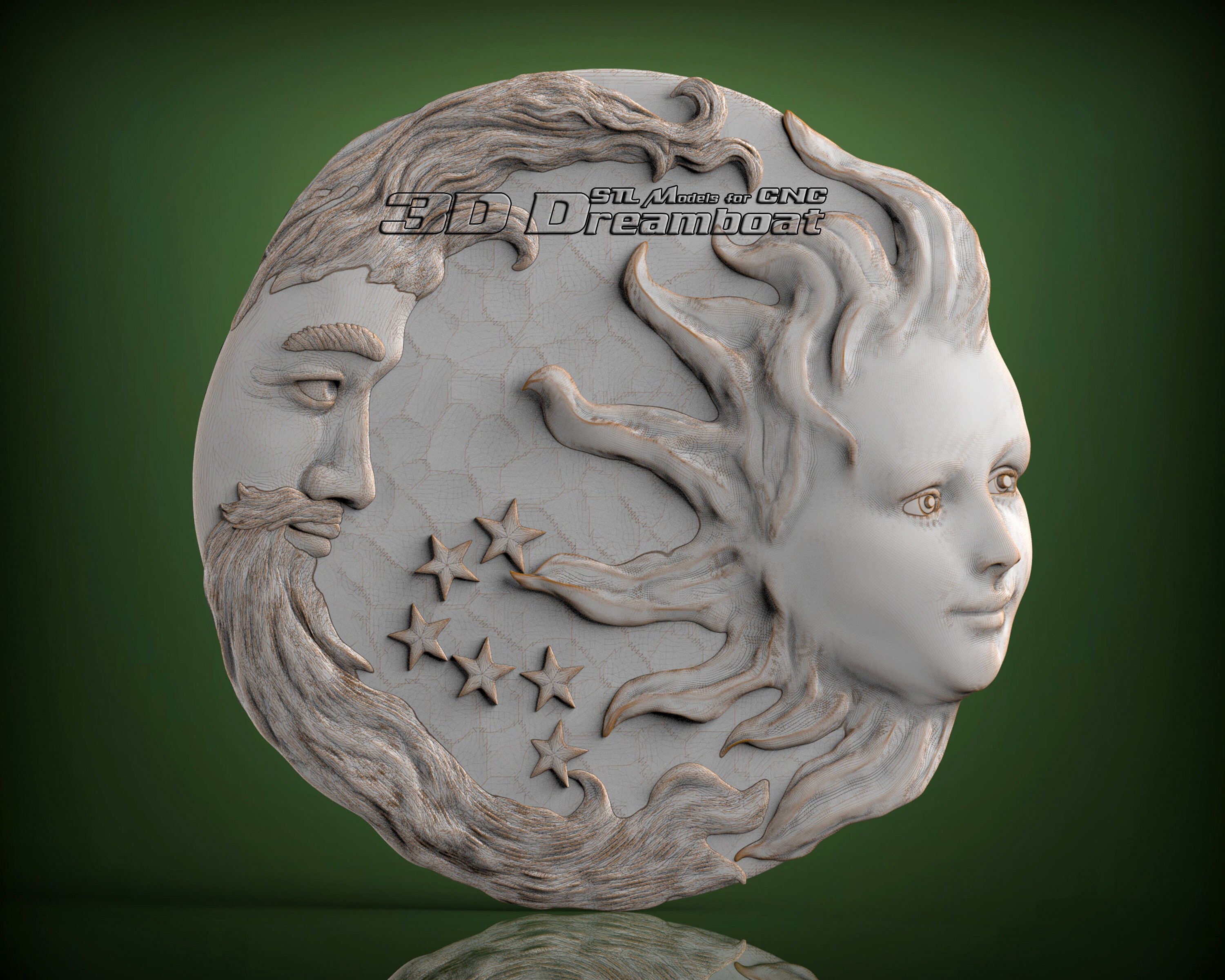 Sun Girl 3d STL Model for CNC Router Artcam Vetric | Etsy