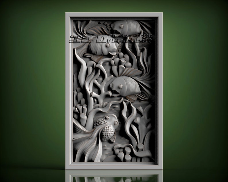 Fish, 3d STL Model for CNC Router, Artcam, Vetric, Engraver, Relief ...