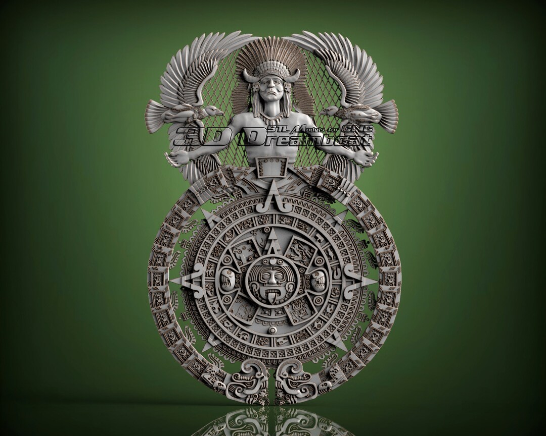 Maya Aztec Calendar, 3d STL Model for CNC Router, Artcam, Vetric ...