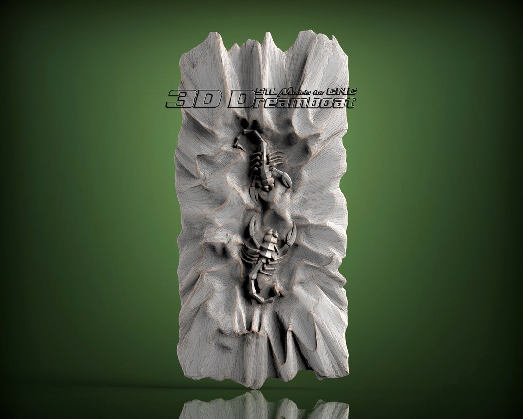 Skorpion, 3d STL Model for CNC Router, Artcam, Vetric, Engraver, Relief ...