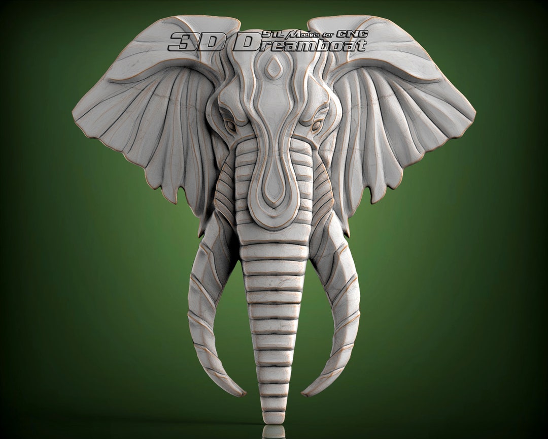 Elefante, modelo 3D STL para enrutador CNC, Artcam, Vetric, grabador ...