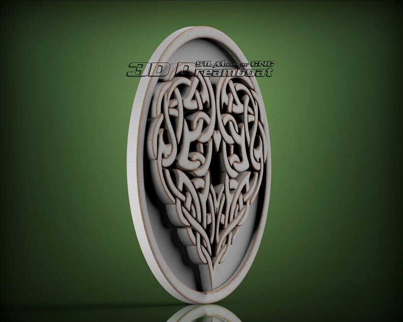 Celtic Heart 3d STL Model for CNC Router Artcam Vetric - Etsy