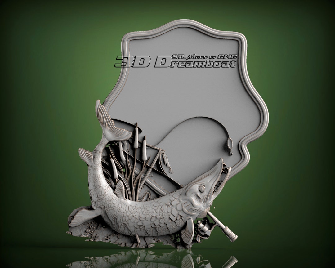 Fishing Pod Trofe, 3d STL Model for CNC Router, Artcam, Vetric ...