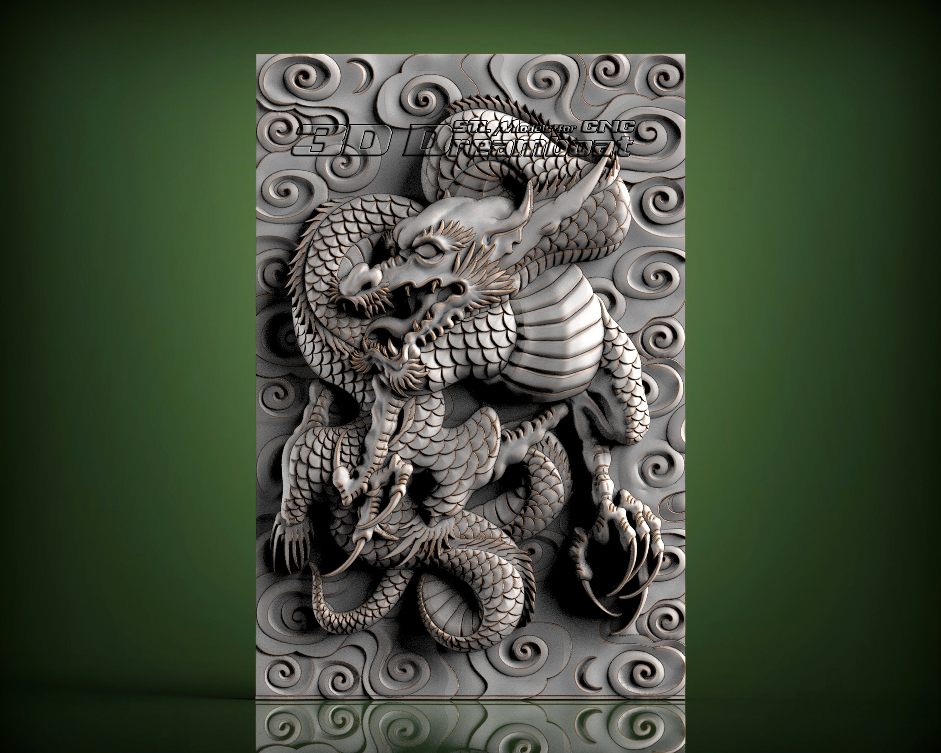 Dragon 3d STL Model for CNC Router Artcam Vetric Engraver - Etsy Singapore
