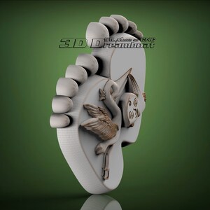 Baby Feet With Stork, 3d STL Model for CNC Router, Artcam, Vetric ...