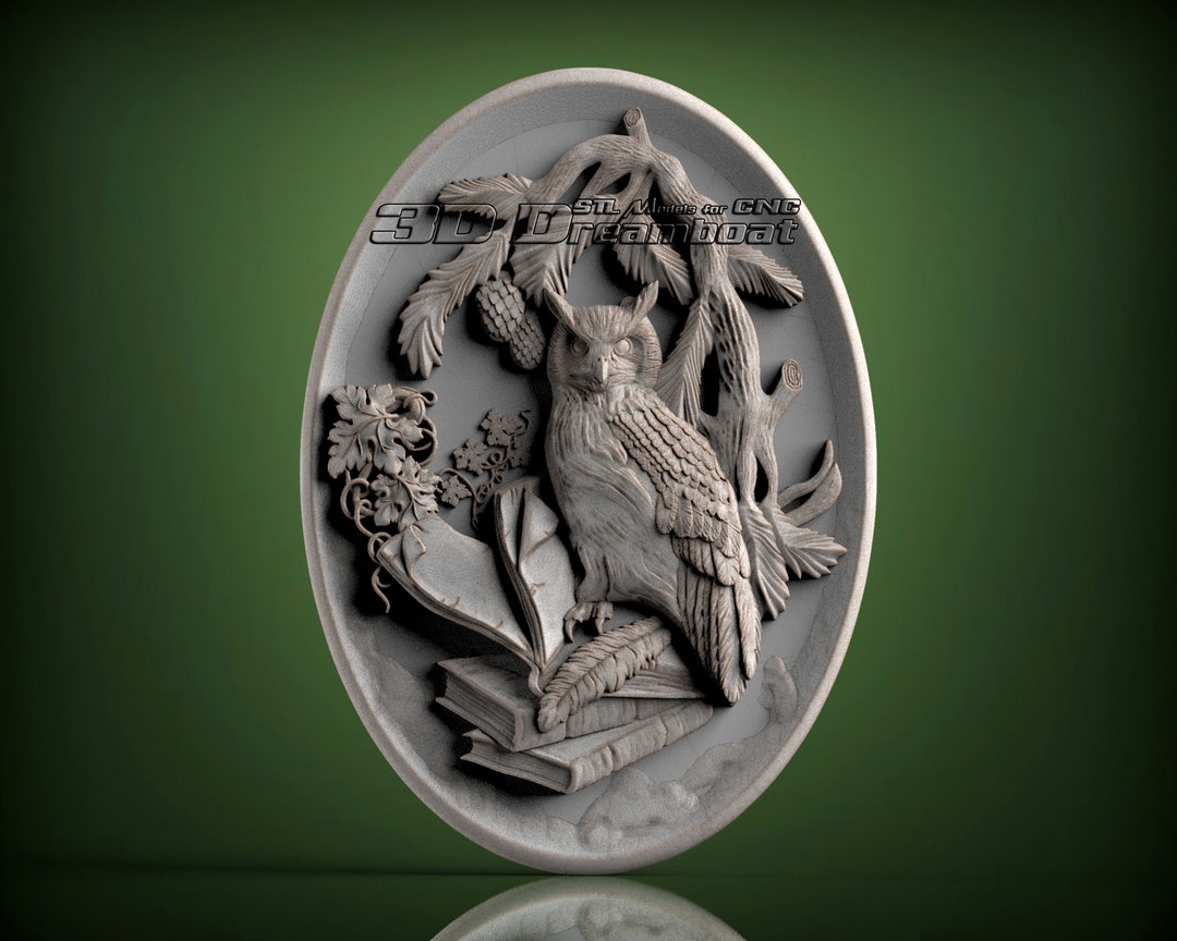 Owl, 3d STL Model for CNC Router, Artcam, Vetric, Engraver, Relief ...
