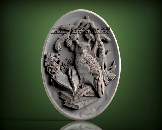 Owl 3d STL Model for CNC Router Artcam Vetric Engraver - Etsy