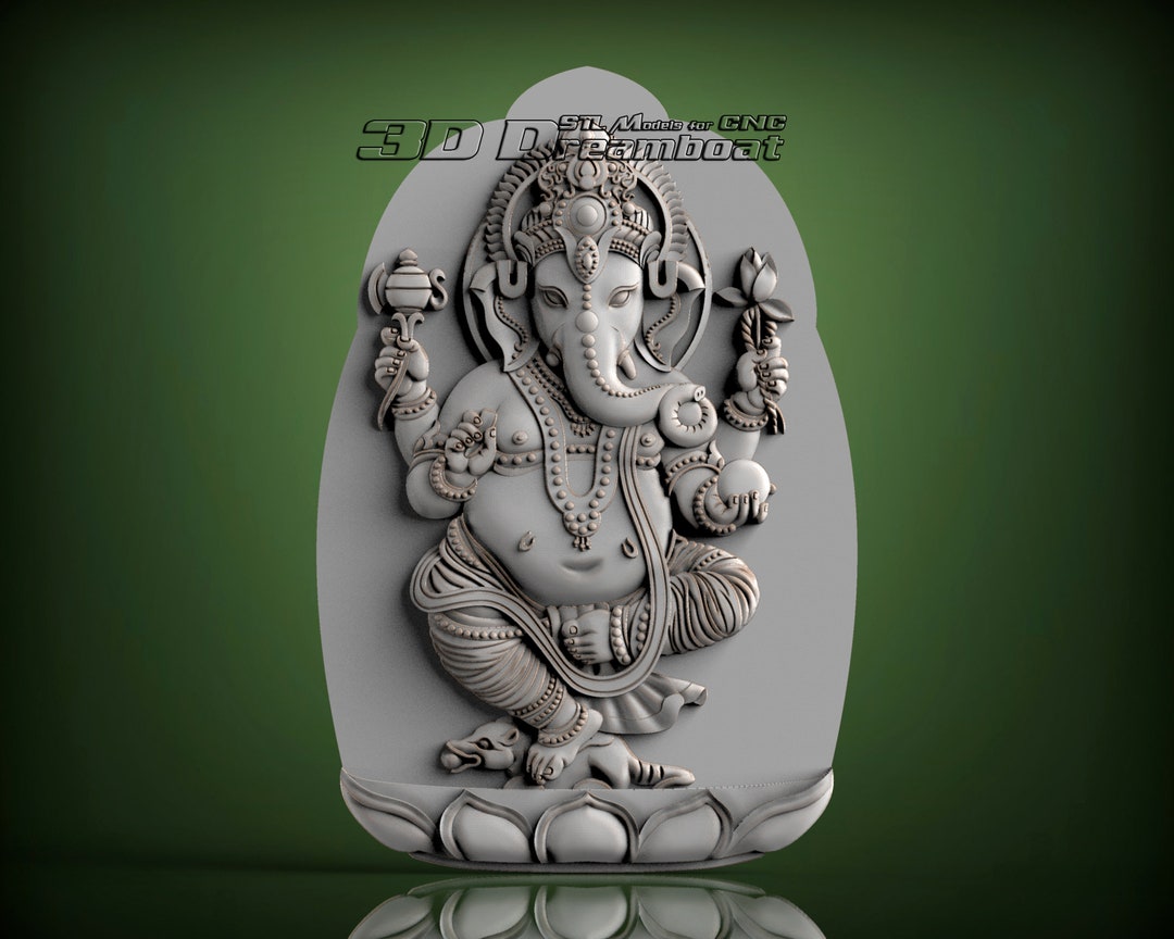 Elephant God, 3d STL Model for CNC Router, Artcam, Vetric, Engraver ...
