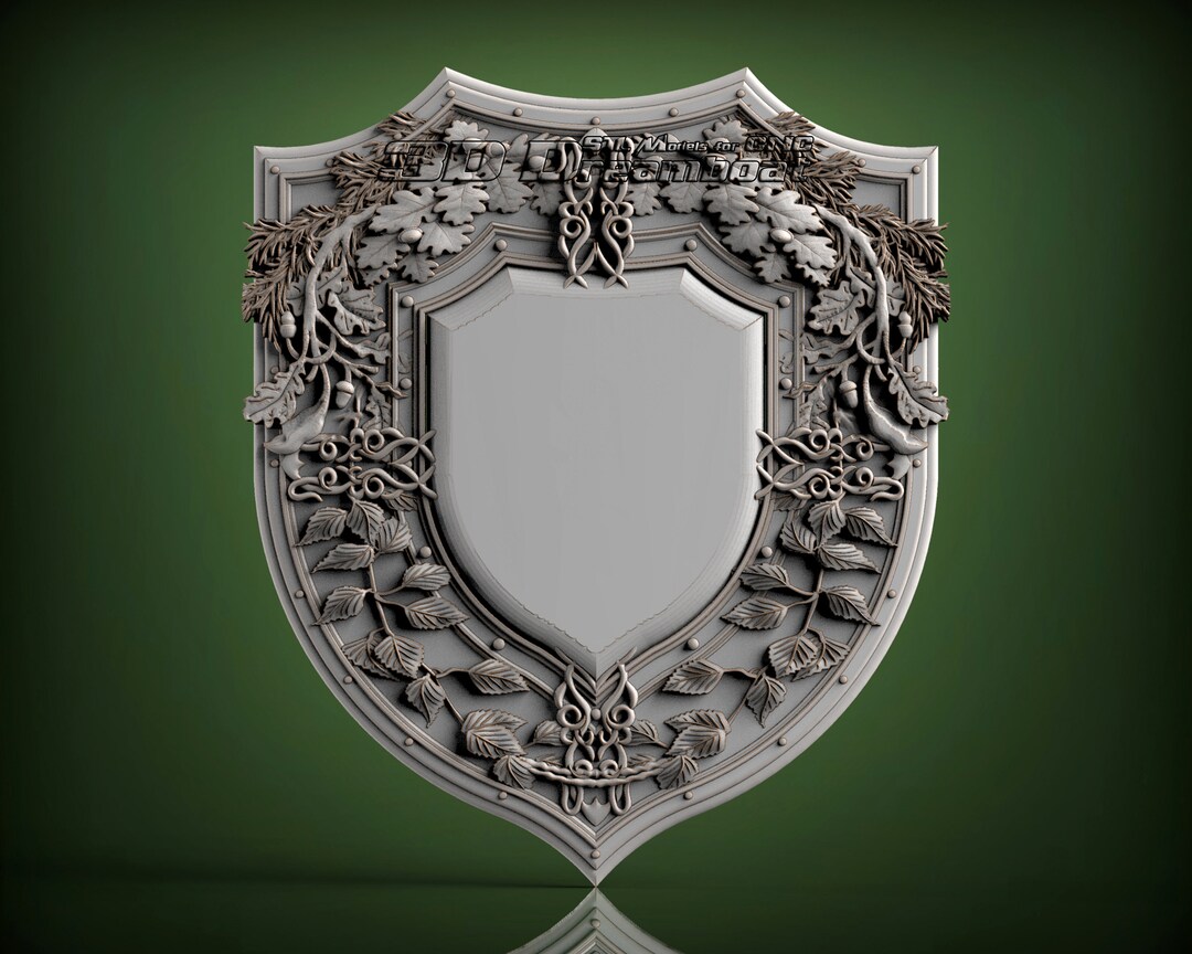 Medalion Pod Trofe, 3d STL Model for CNC Router, Artcam, Vetric ...