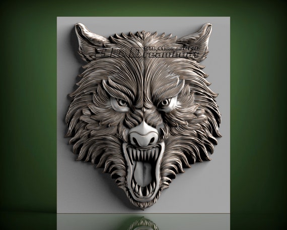Wolf 3d STL Model for CNC Router Artcam Vetric Engraver | Etsy