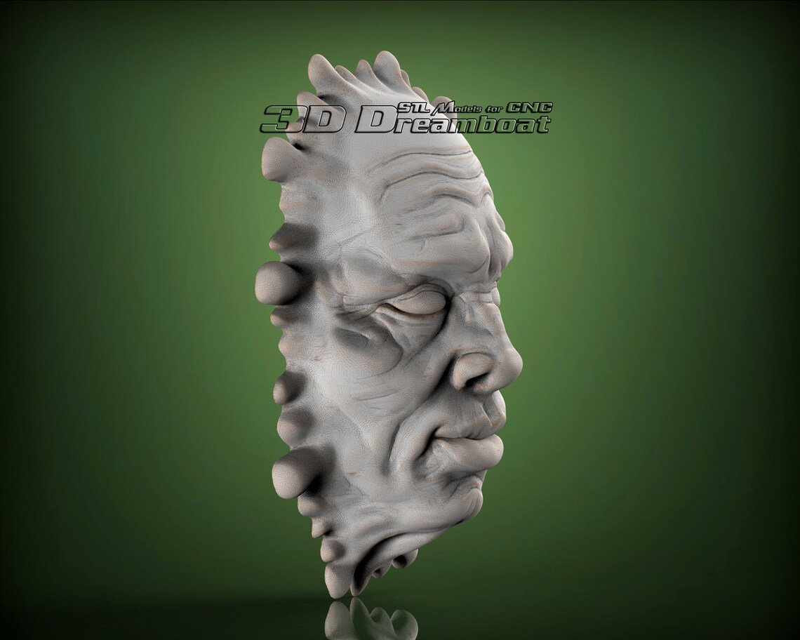 Artistic Oldman Face 3d STL Model for CNC Router Artcam - Etsy
