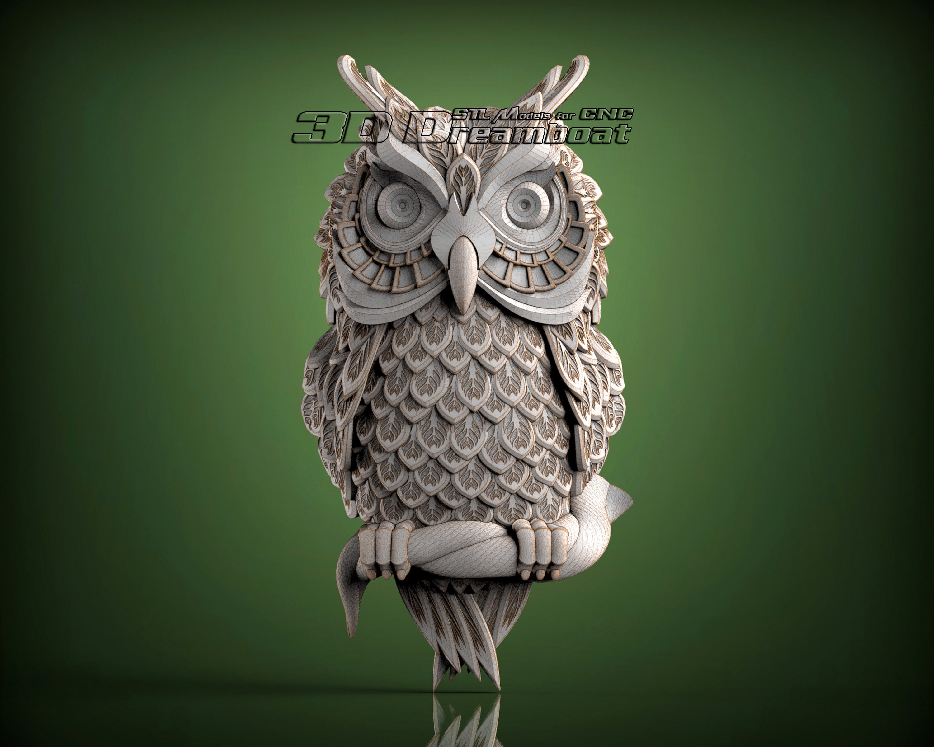 Owl 3d STL Model for CNC Router Artcam Vetric Engraver - Etsy Canada