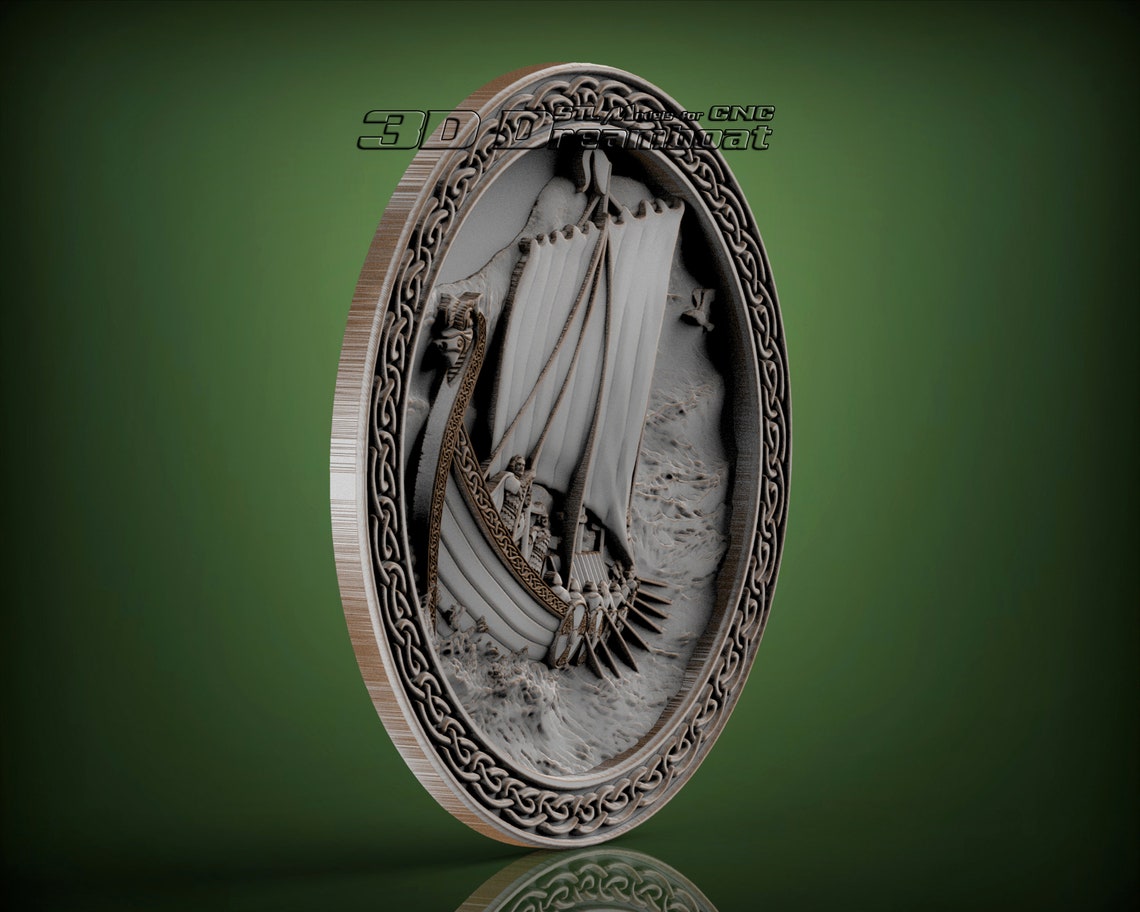 Viking Ship 3d STL Model for CNC Router Artcam Vetric - Etsy