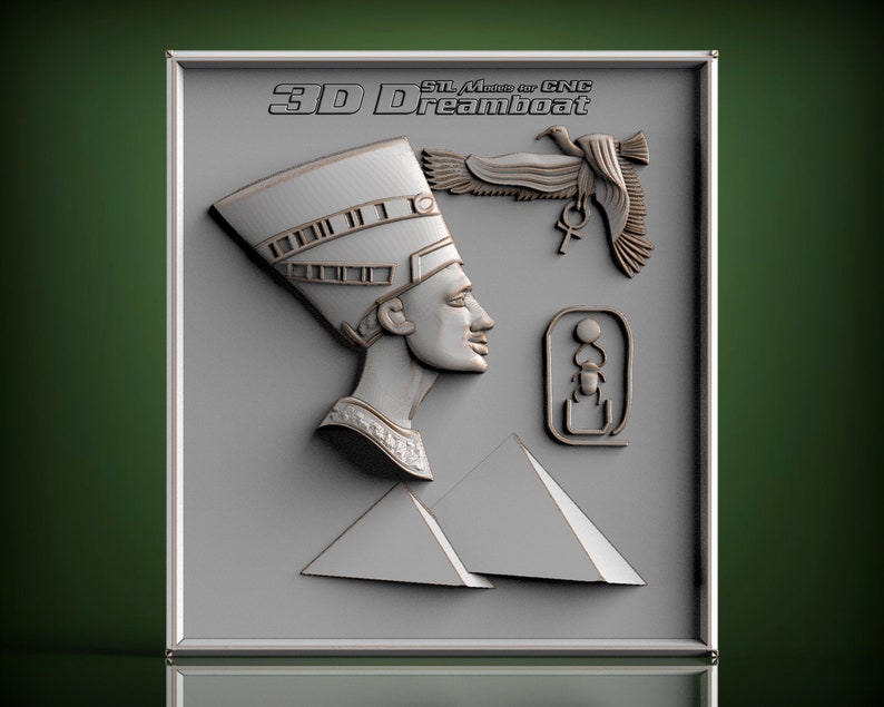 Nefertiti Egyptian God 3d STL Model for CNC Router Artcam | Etsy