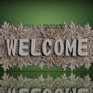 Welcome Sign, 3d STL Model for CNC Router, Artcam, Vetric, Engraver ...