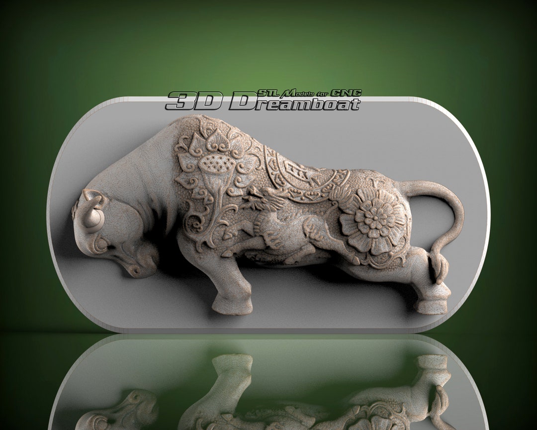 Bull Sign, 3d STL Model for CNC Router, Artcam, Vetric, Engraver ...
