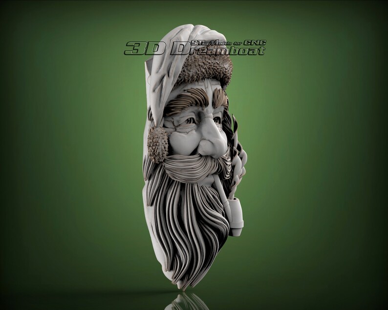 Santa Claus 3d Stl Model For Cnc Router Artcam Vetric Etsy