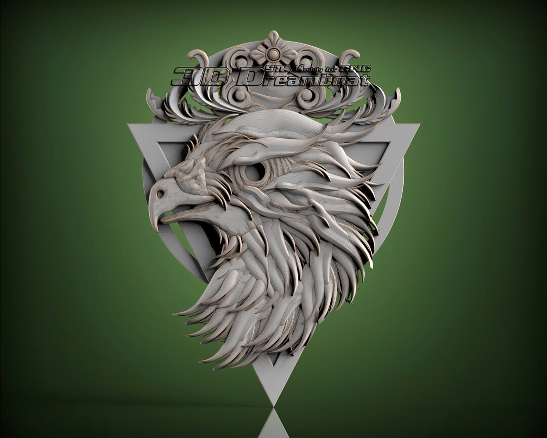 Eagle, 3d STL Model for CNC Router, Artcam, Vetric, Engraver, Relief ...