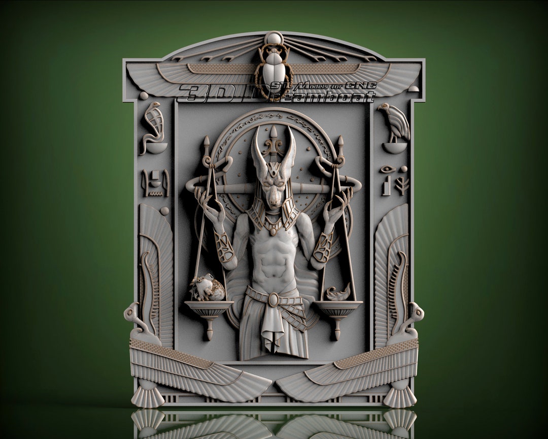 Anubis Framed, 3d STL Model for CNC Router, Artcam, Vetric, Engraver ...