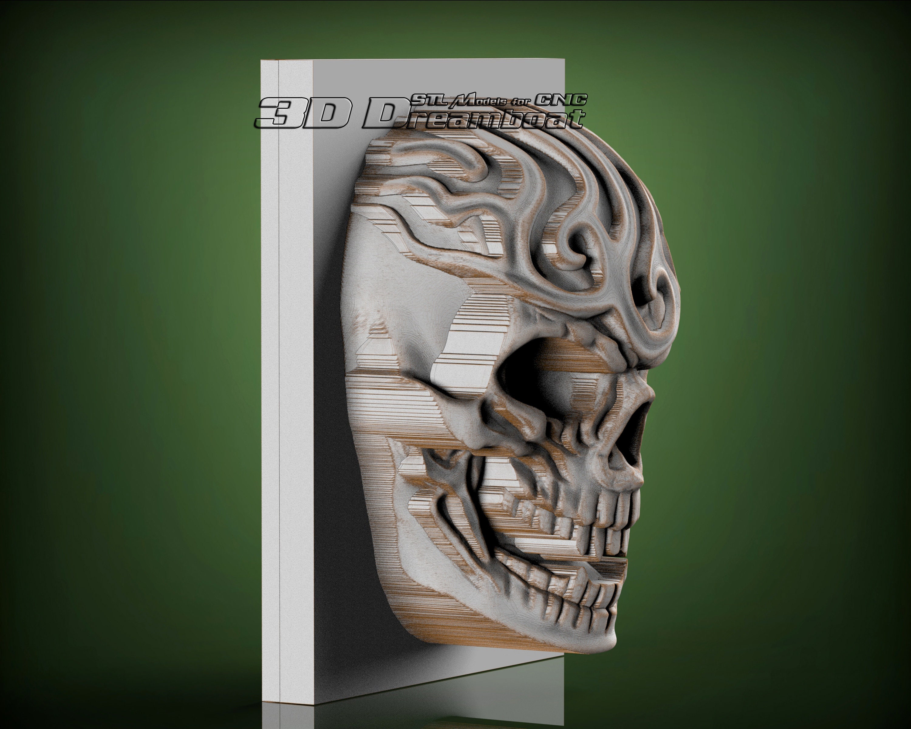 Artistic Skull 3d STL Model for CNC Router Artcam Vetric | Etsy
