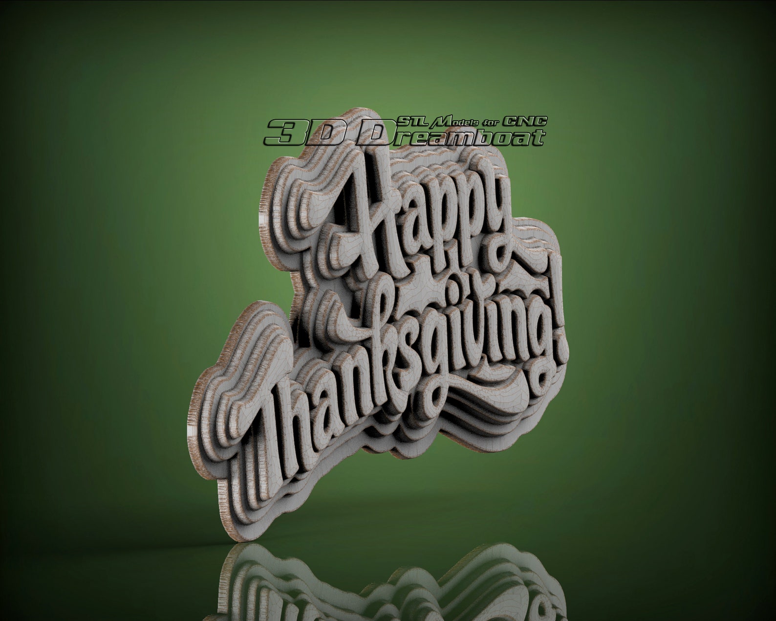 Happy Thanksgiving 3d STL Model for CNC Router Artcam - Etsy