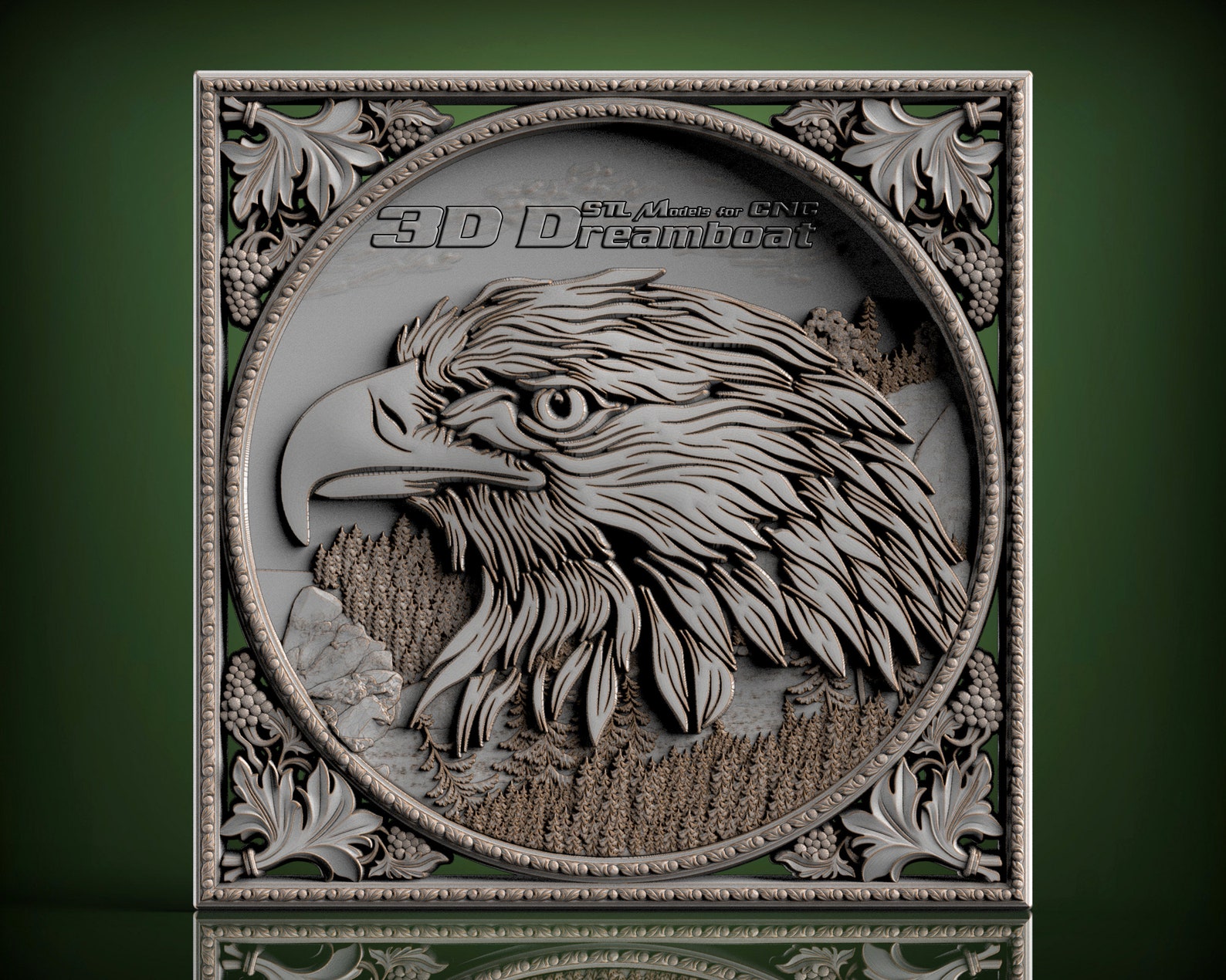 Eagle 3d STL Model for CNC Router Artcam Vetric Engraver - Etsy