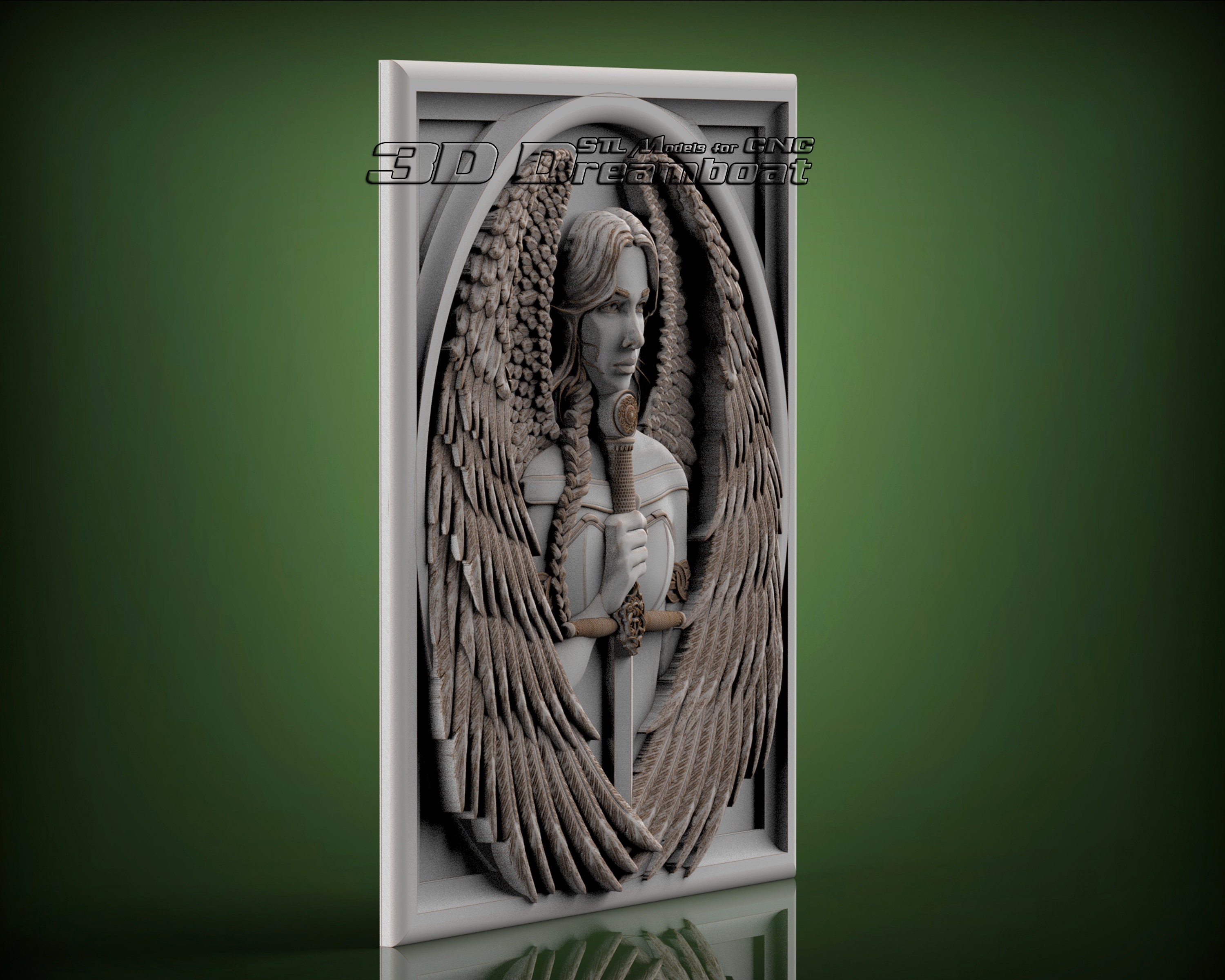 Woman Warrior Angel 3d STL Model for CNC Router Artcam - Etsy UK