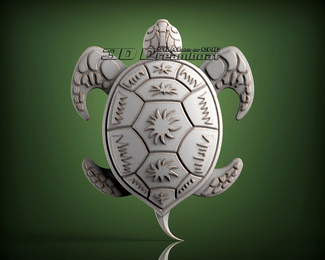 Turtle, 3d STL Model for CNC Router, Artcam, Vetric, Engraver, Relief ...