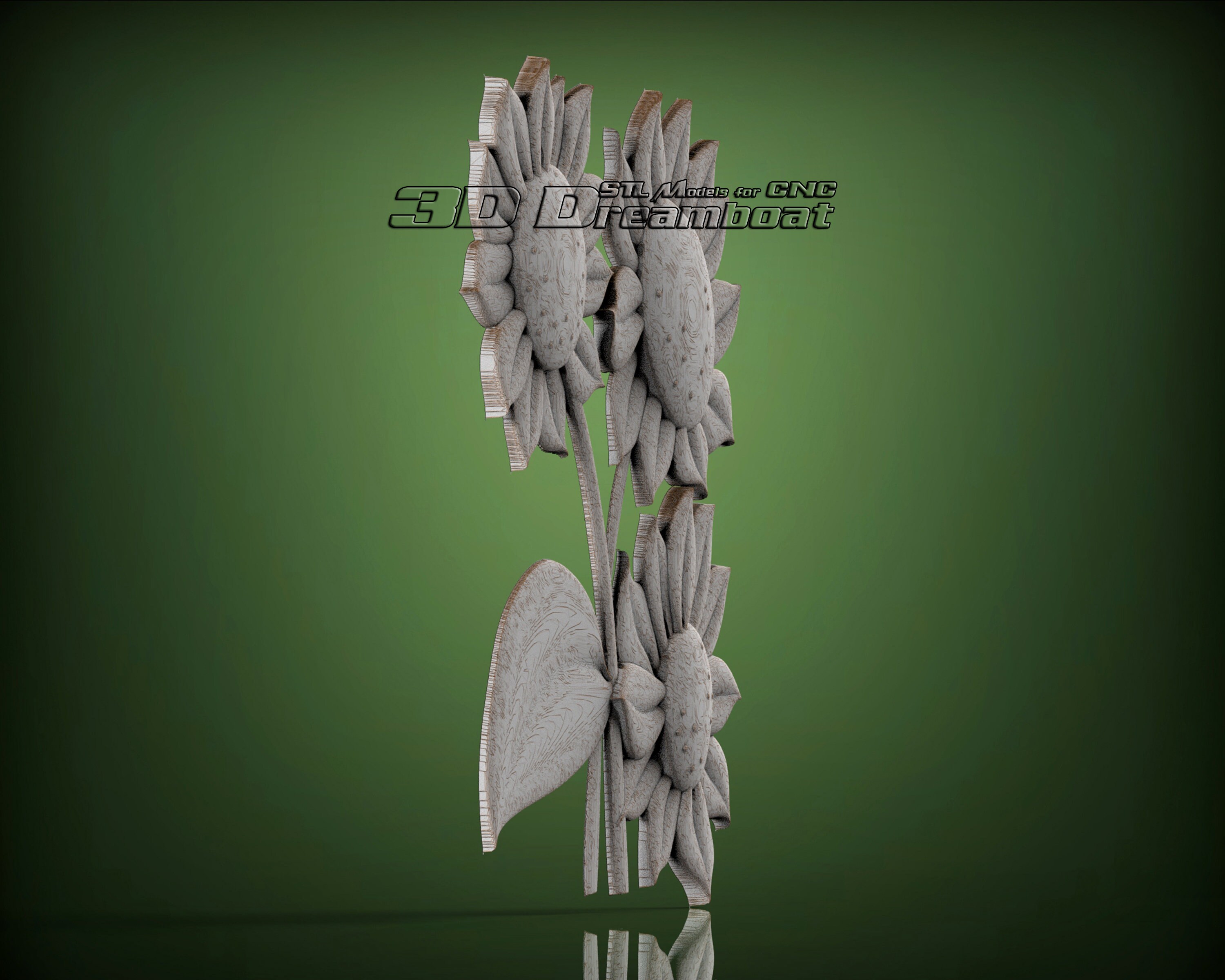Sunflowers 3d STL Model for CNC Router Artcam Vetric - Etsy Finland