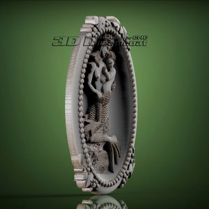 Mermaid 3d STL Model for CNC Router Artcam Vetric - Etsy