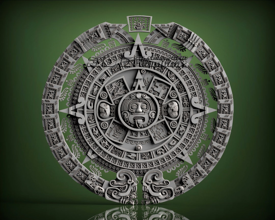 Aztec Calendar, 3d STL Model for CNC Router, Artcam, Vetric, Engraver ...