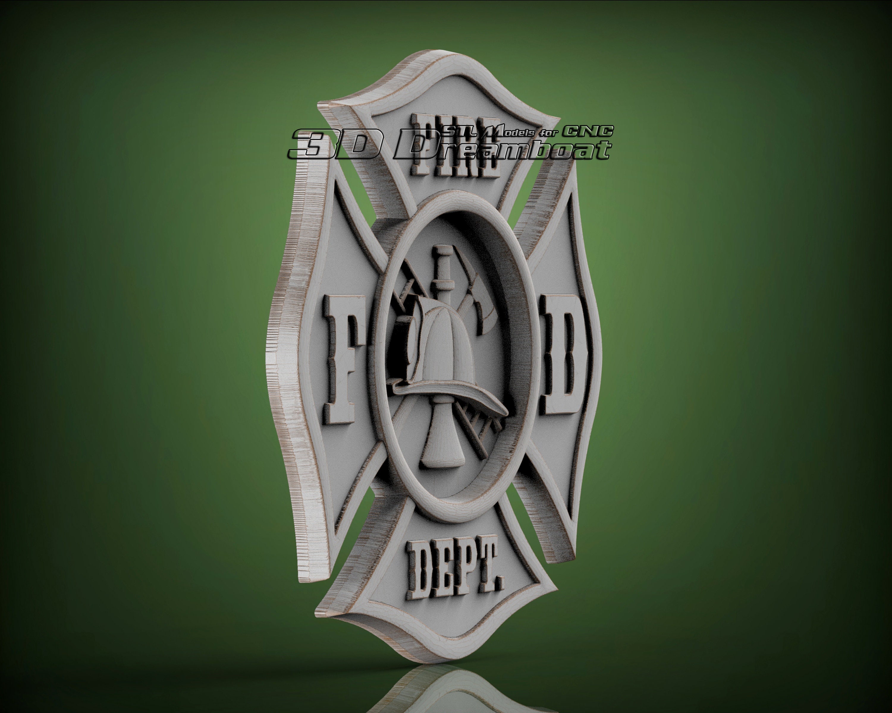 Firefighter Crest 3d STL Model for CNC Router Artcam - Etsy Australia