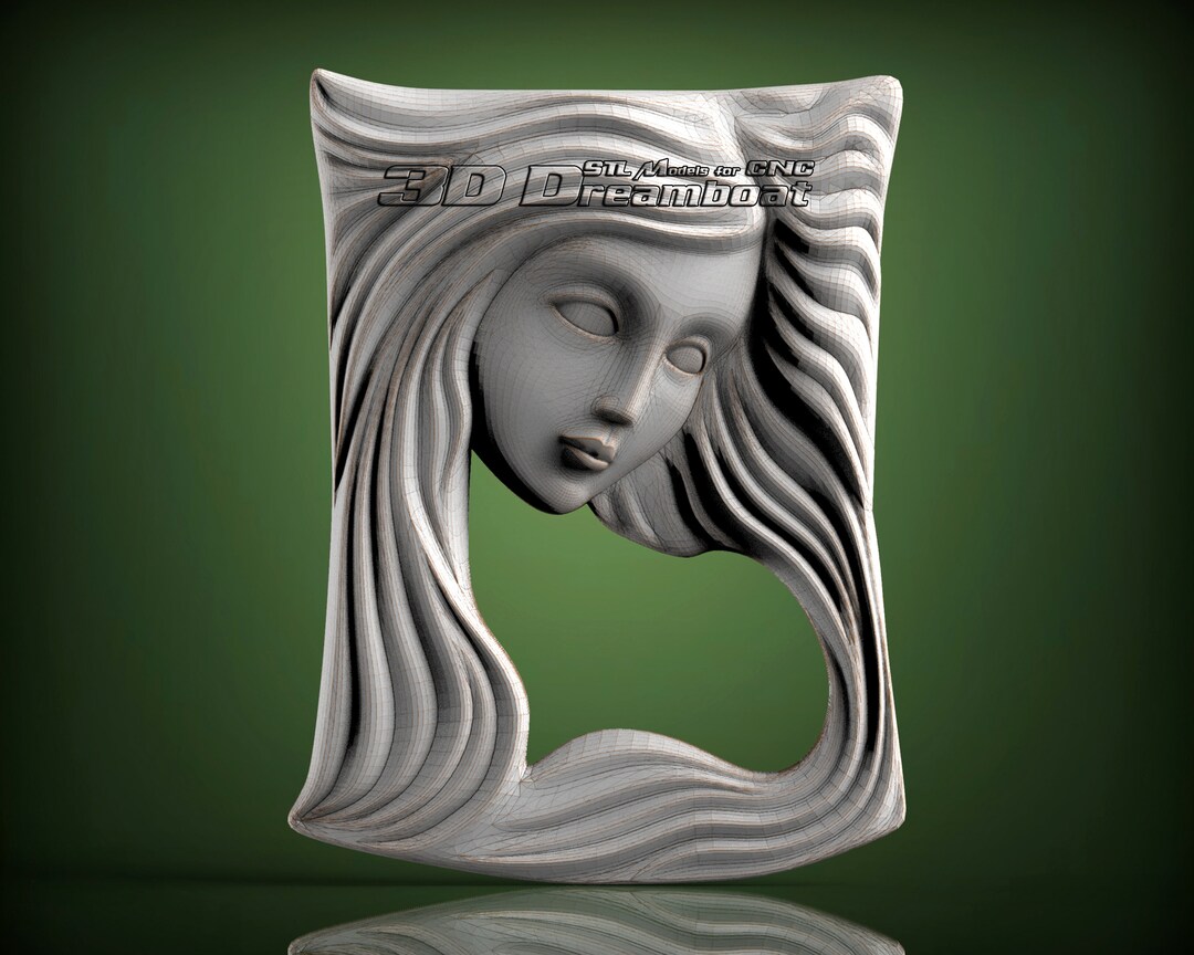 Girl Face, 3d STL Model for CNC Router, Artcam, Vetric, Engraver ...