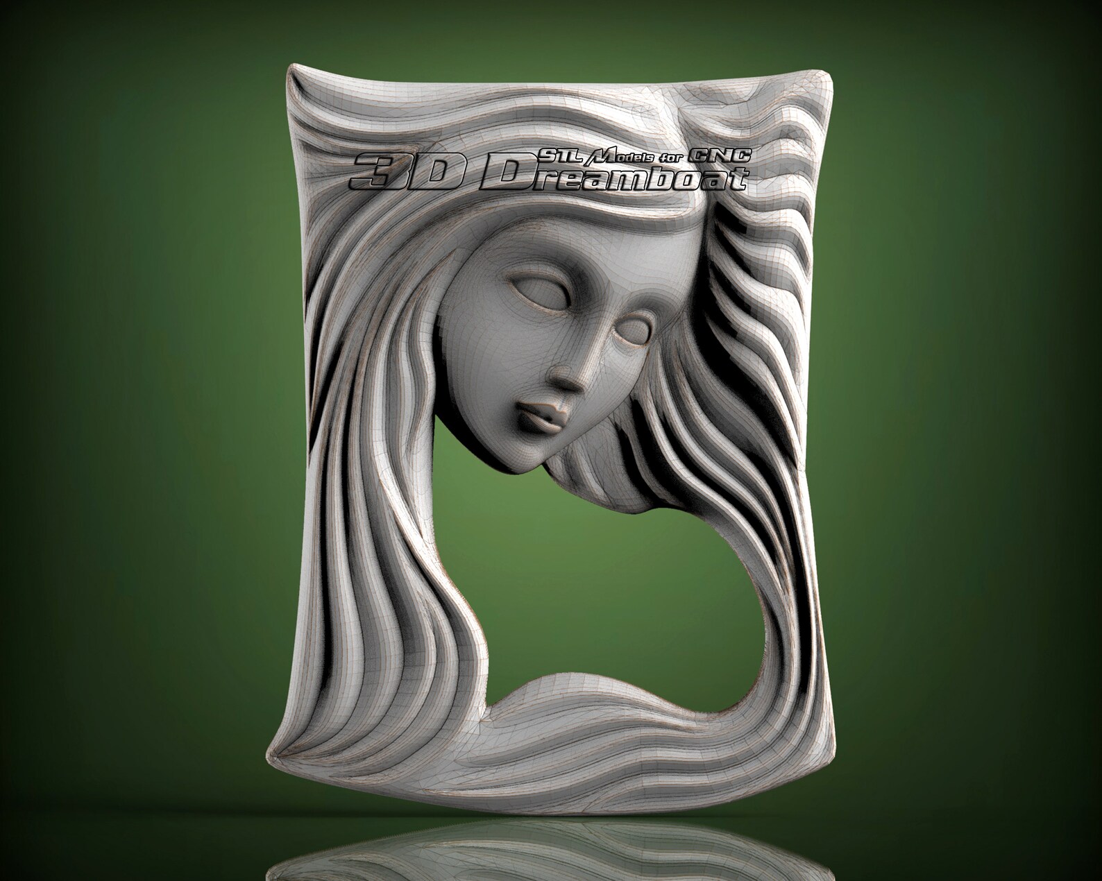 Girl Face 3d STL Model for CNC Router Artcam Vetric - Etsy
