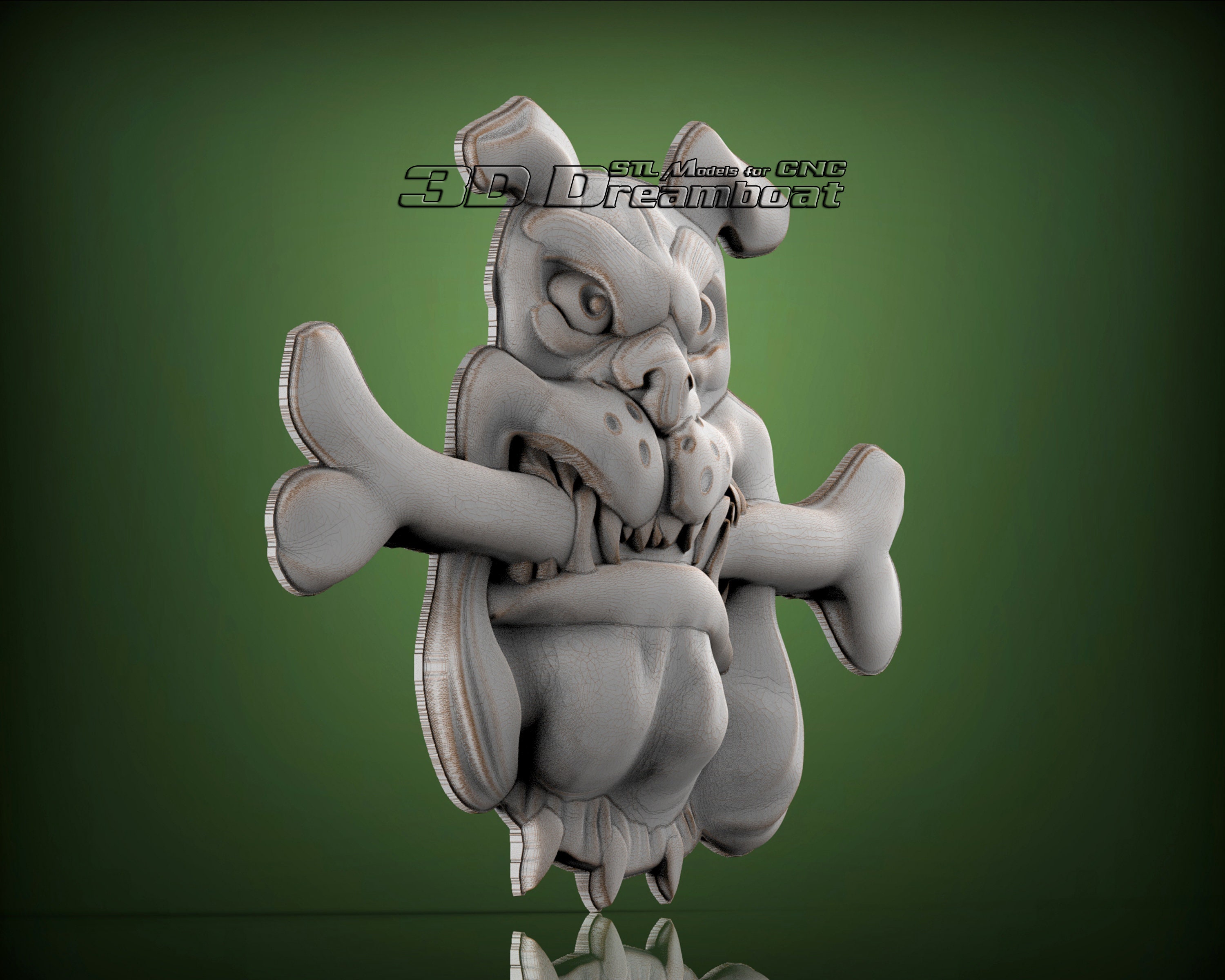 Bulldog 3d STL Model for CNC Router Artcam Vetric - Etsy