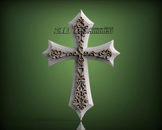 Celtic Cross 3d STL Model for CNC Router Artcam Vetric | Etsy