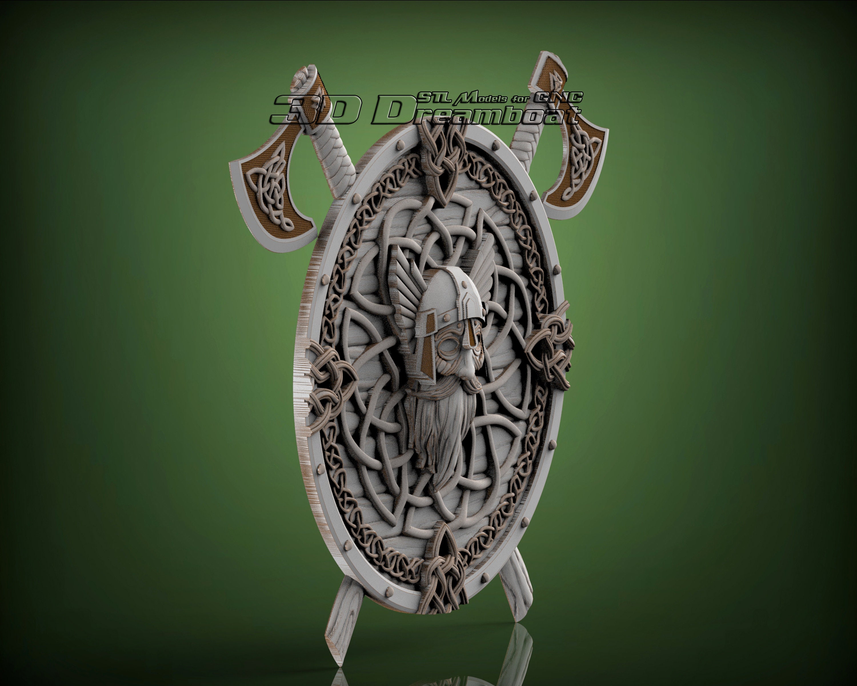 Viking Shield 3d STL Model for CNC Router Artcam Vetric - Etsy