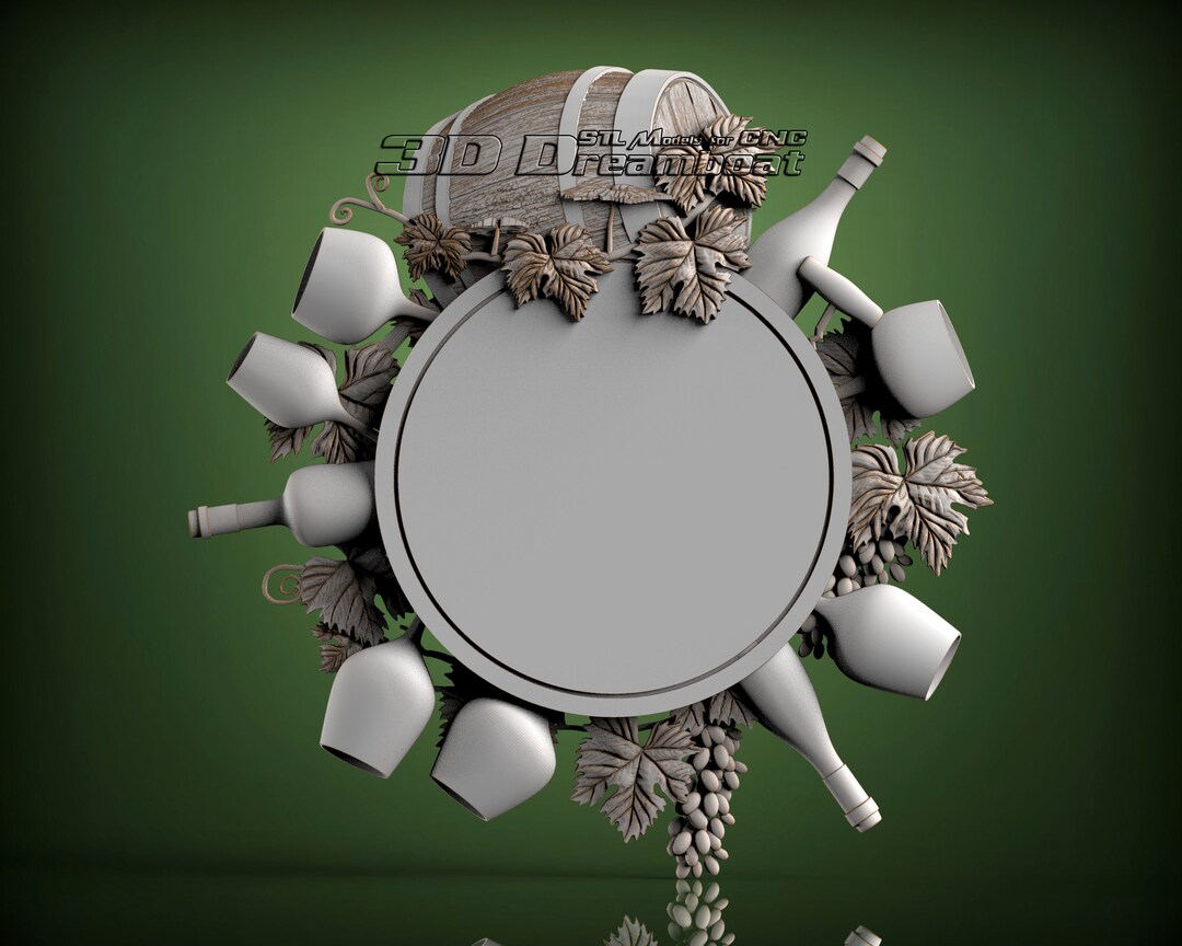 Wine Menu Board, 3d STL Model for CNC Router, Artcam, Vetric, Engraver ...