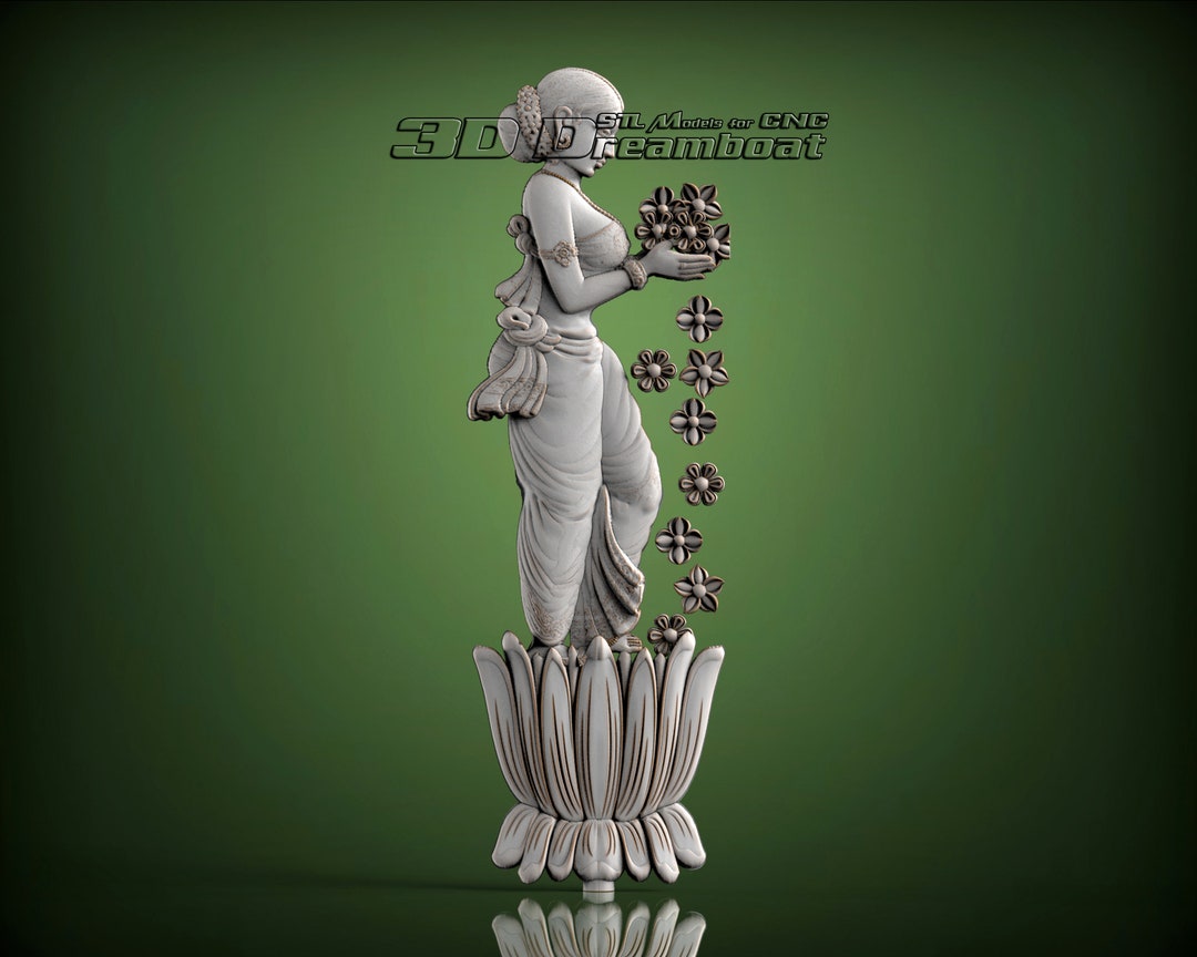 Indian Girl, 3d STL Model for CNC Router, Artcam, Vetric, Engraver ...