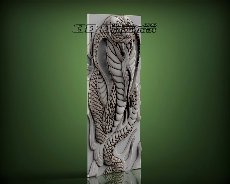 Cobra, 3d STL Model for CNC Router, Artcam, Vetric, Engraver, Relief ...