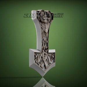 Thor Hammer, 3d STL Model for CNC Router, Artcam, Vetric, Engraver ...