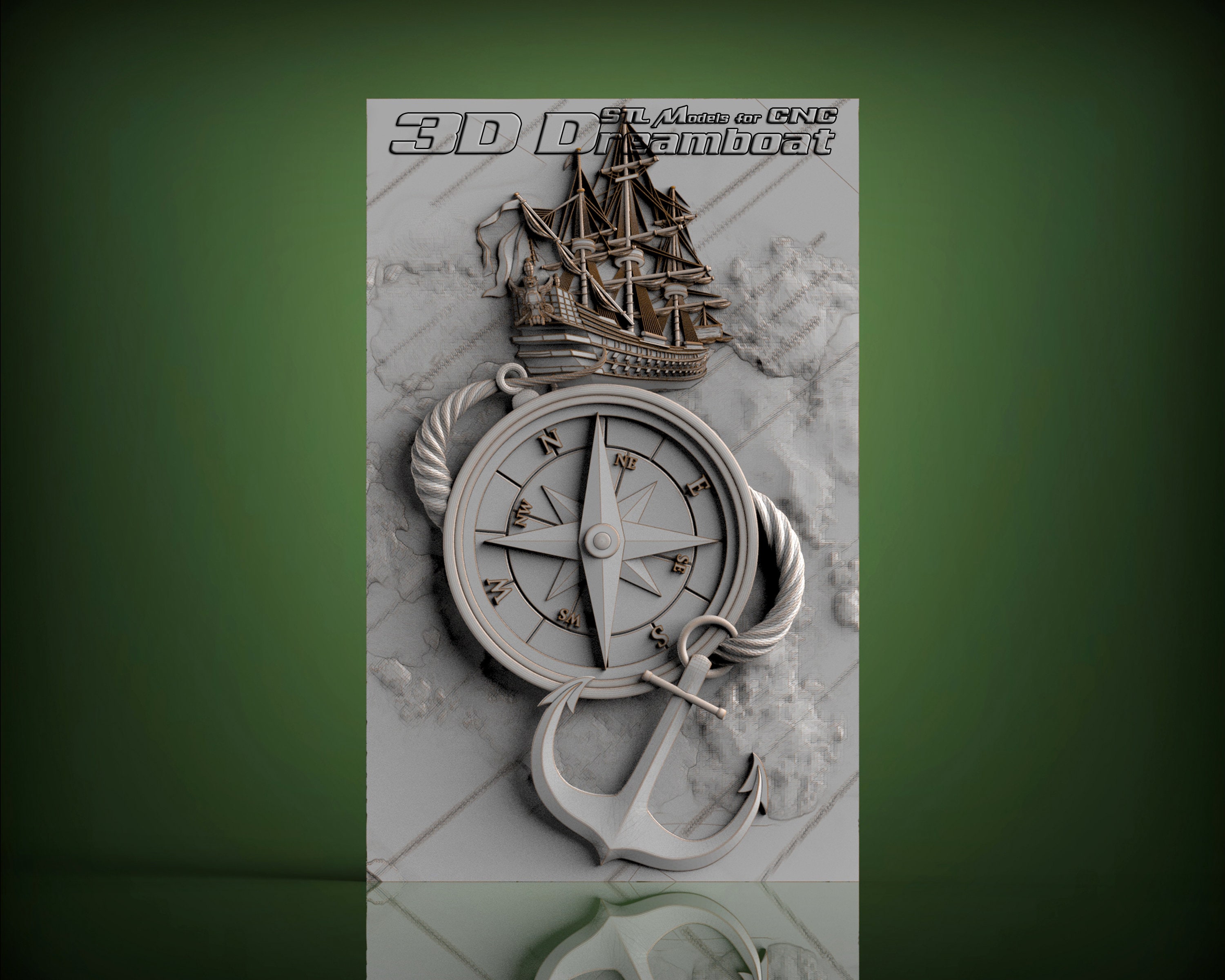 Compass 3d STL Model for CNC Router Artcam Vetric - Etsy UK