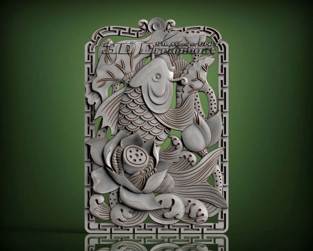 Fish, 3d STL Model for CNC Router, Artcam, Vetric, Engraver, Relief ...