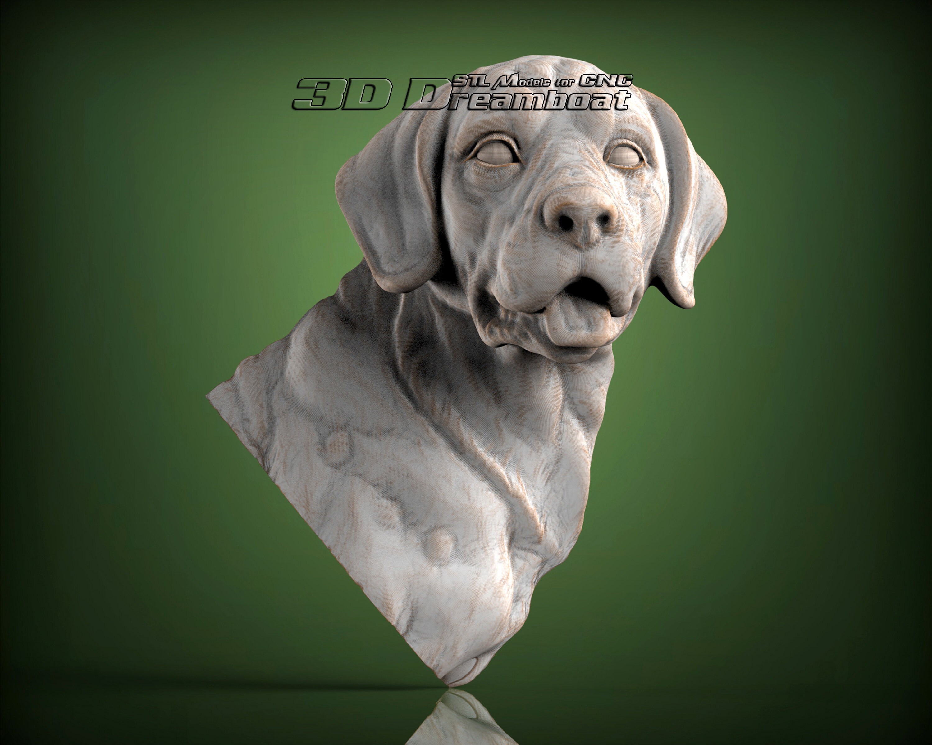 Labrador Dog 3d STL Model for CNC Router Artcam Vetric | Etsy UK