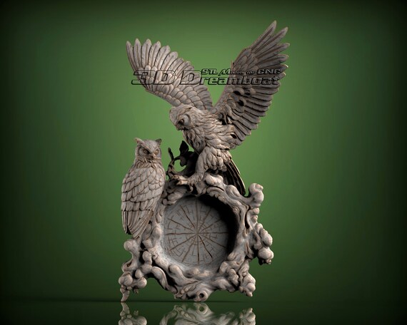 Owls 3d STL Model for CNC Router Artcam Vetric Engraver - Etsy