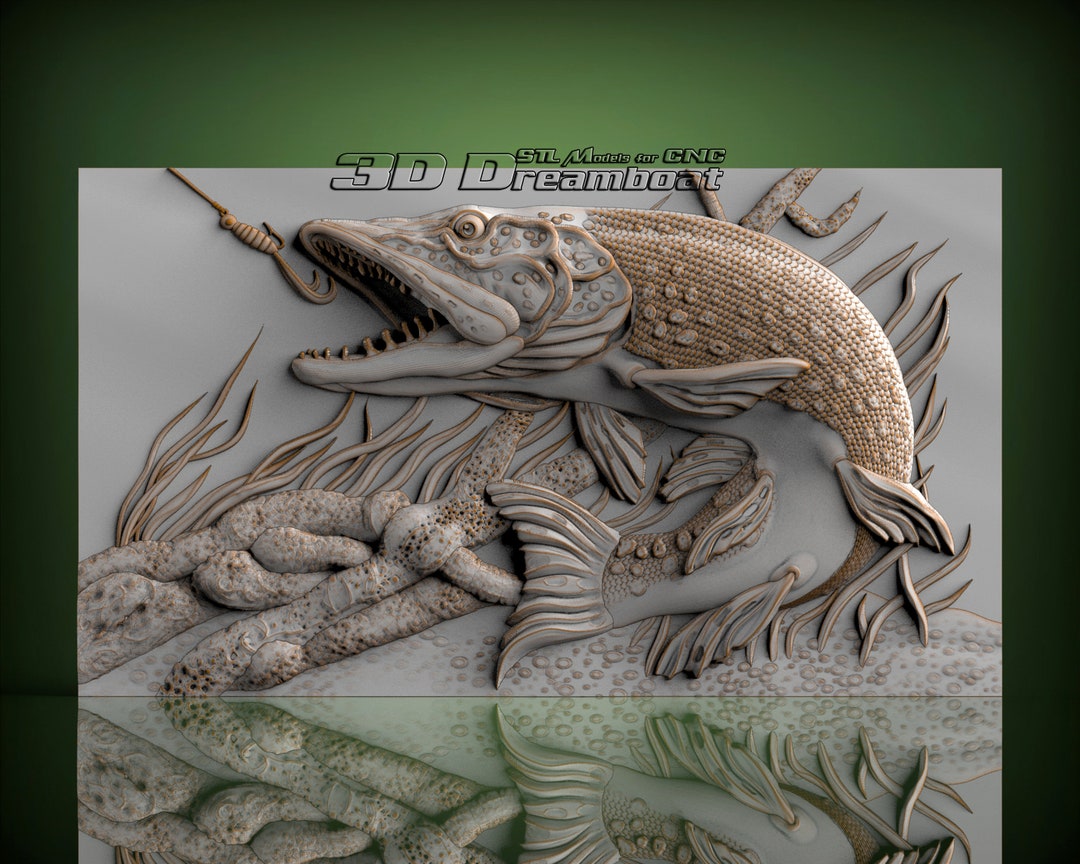 Fish, 3d STL Model for CNC Router, Artcam, Vetric, Engraver, Relief ...